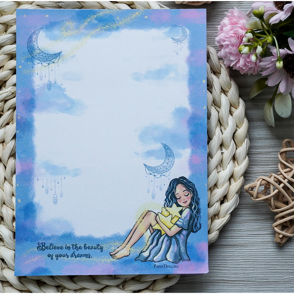 NP005 Cute notepad, starry sky notepad, galaxy notepad, cozy notepad ...