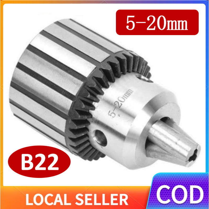 5mm - 20mm Drill Chuck B22 Heavy Duty with Key for CNC Lathe Bench ...