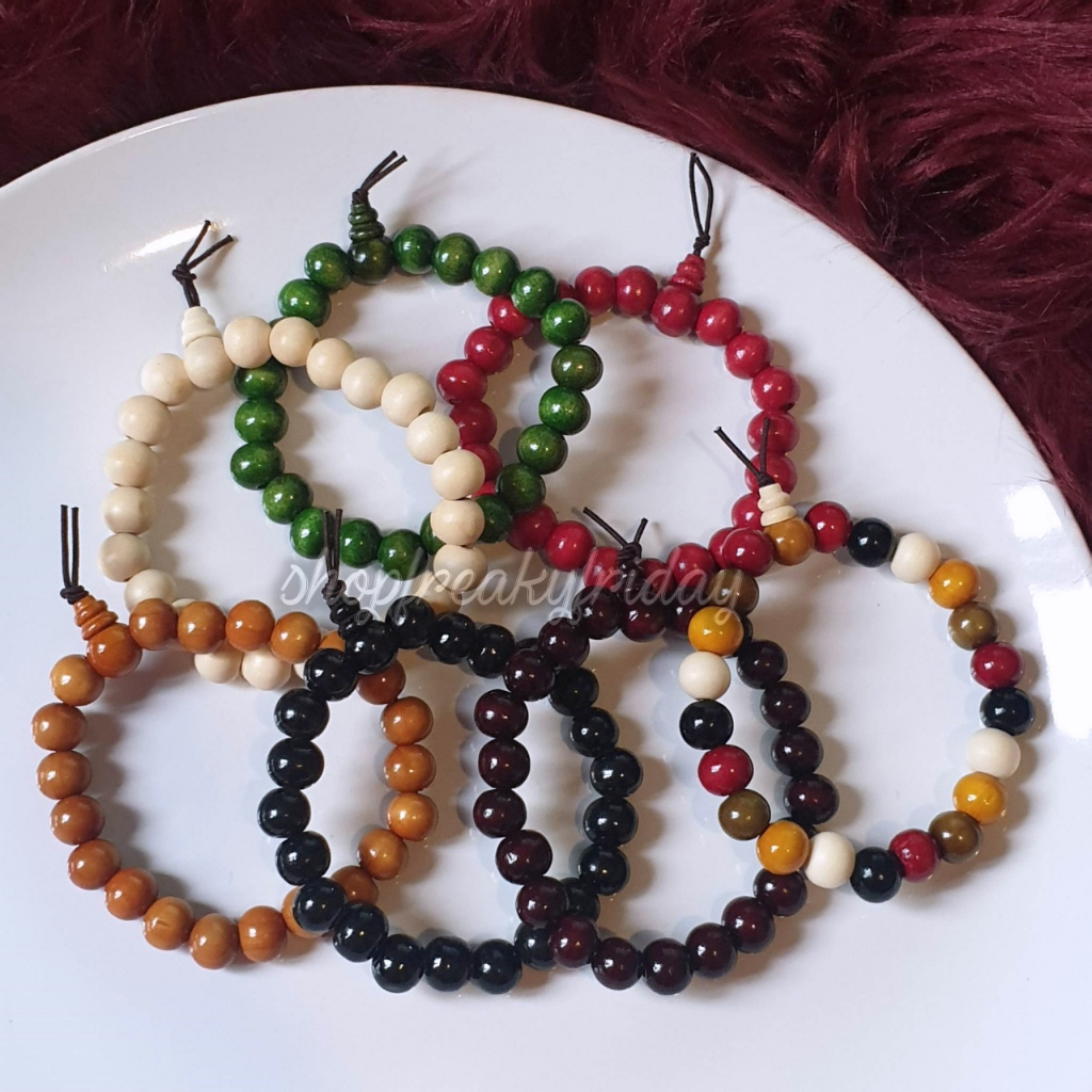 Rasta Bohemian Hippie Grunge Wooden Bead Bracelet (J) | Shopee Philippines