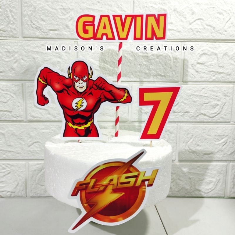 13pcs/Set Flash Party Cake Topper/Banner, Backdrop Set (Personalize ...