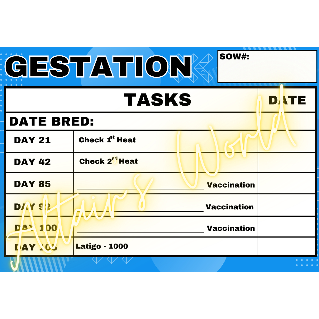 PIGGERY SIGNAGE GESTATION / LACTATION TASKS | Shopee Philippines