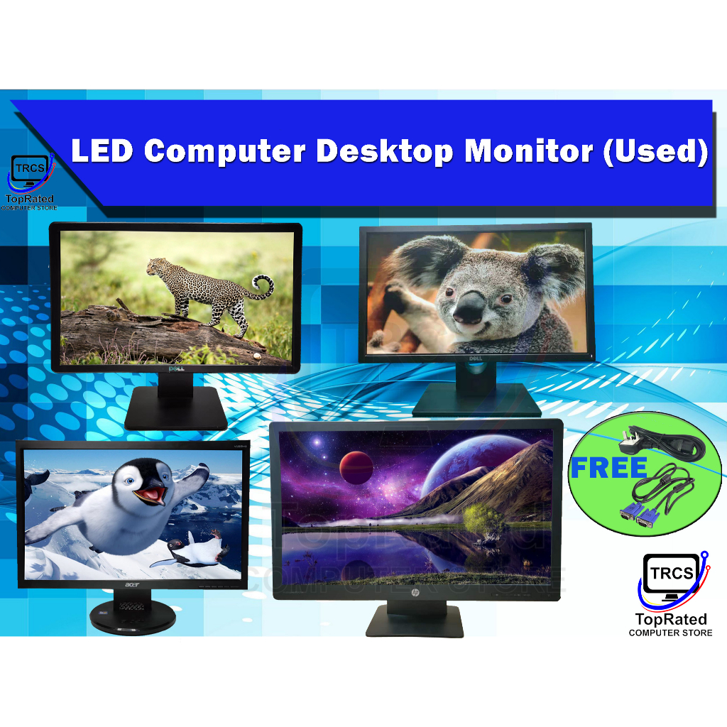 Computer Desktop Monitor LED with free VGA and Power Cable (Used ...