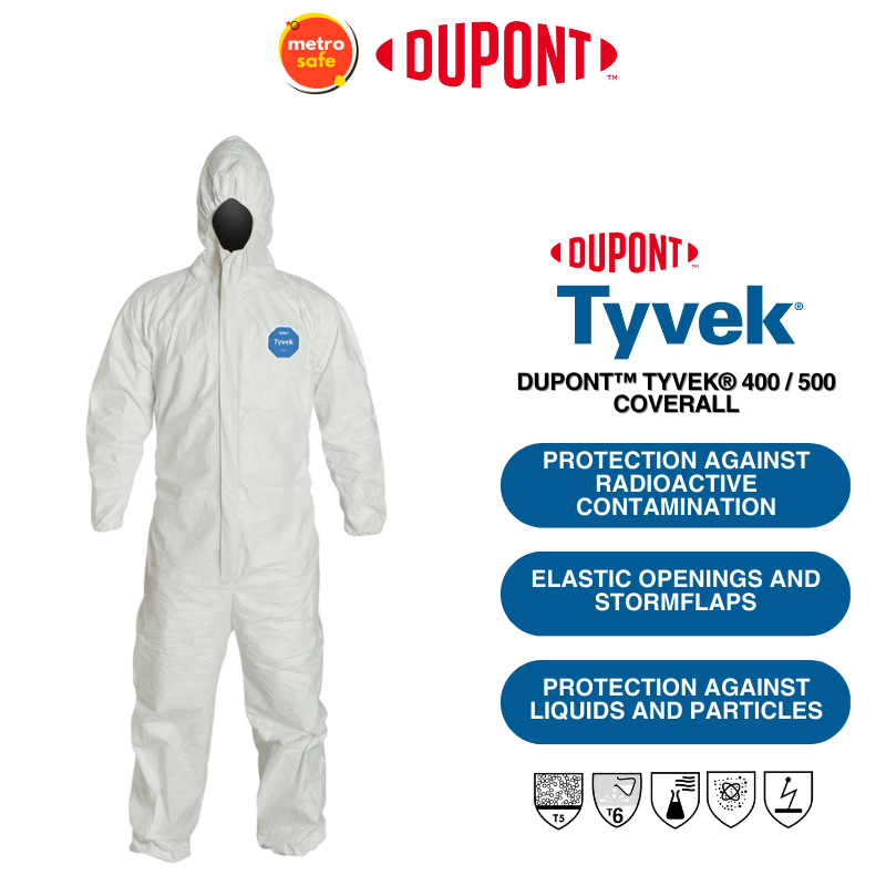 DUPONT Tyvek 400 / 500 Breathable Coverall TY122S WH PPE | Shopee Philippines