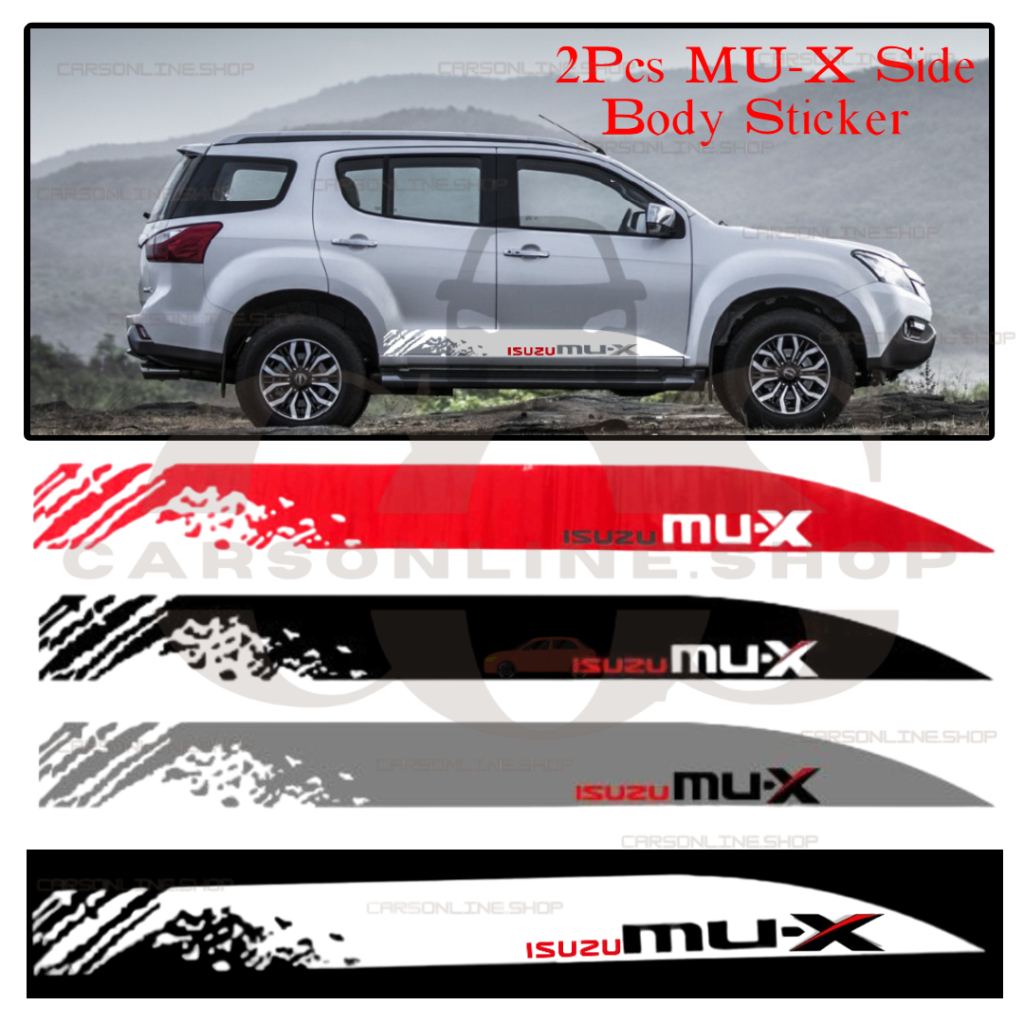 COS 2Pcs ISUZU MU-X Car Body Side Sticker Truck Decal Vinyl Flame ...