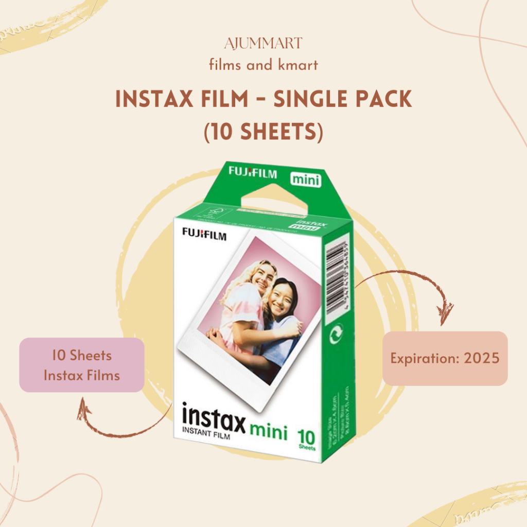 Fujifilm Instax Mini Film Single Pack - 10 sheets [Exp. 2026] | Shopee ...