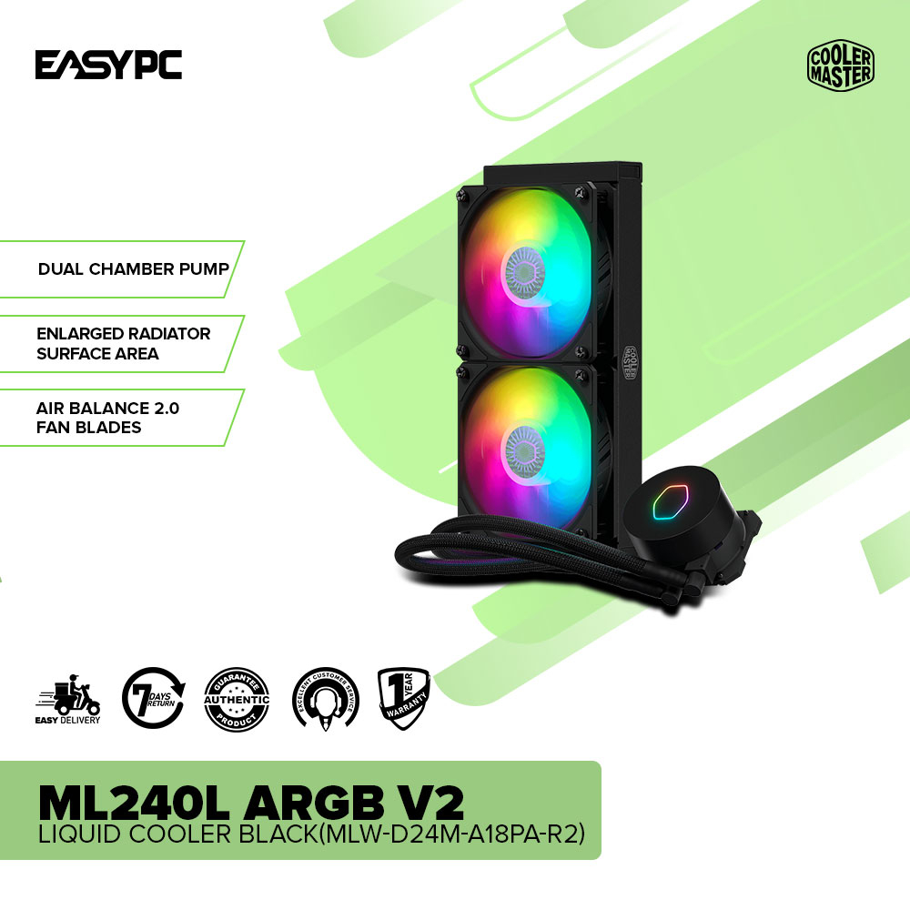 EasyPC| COOLERMASTER ML240L/ML360L ARGB V2| ML240/ML360 Illusion cpu Liquid Cooler| Heatsink Fan ...