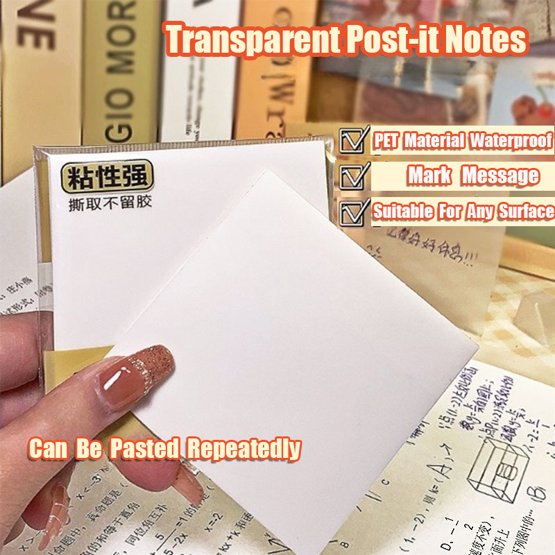 50Pcs Transparent Sticker Set Waterproof Convenience Sticker Student ...