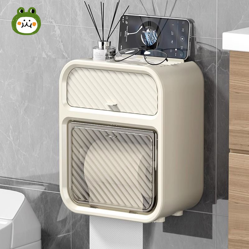 Wall mounted double layer tissue box Drawer Bathroom Shower Tissue Box ...