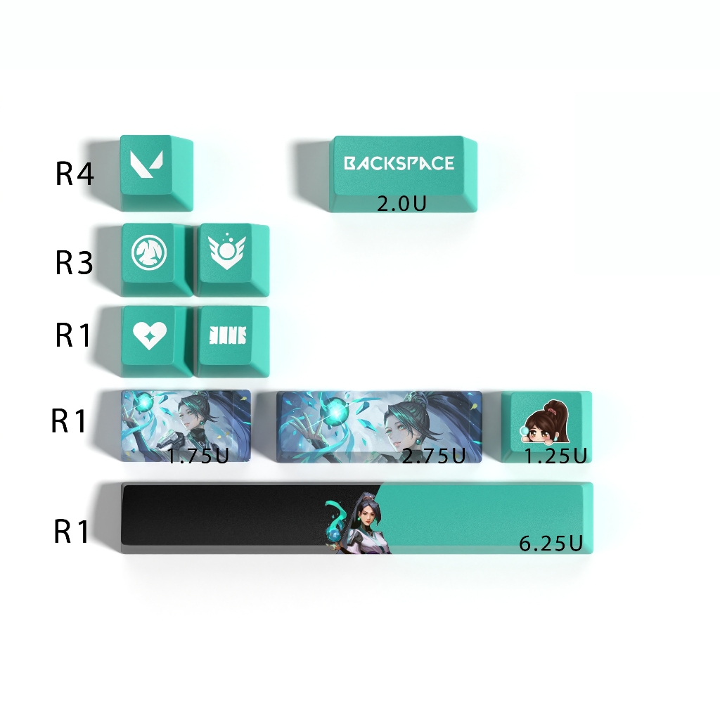Valorant Custom PBT dye 10 keys OEM Profile Mechanical Keyboard Keycaps ...
