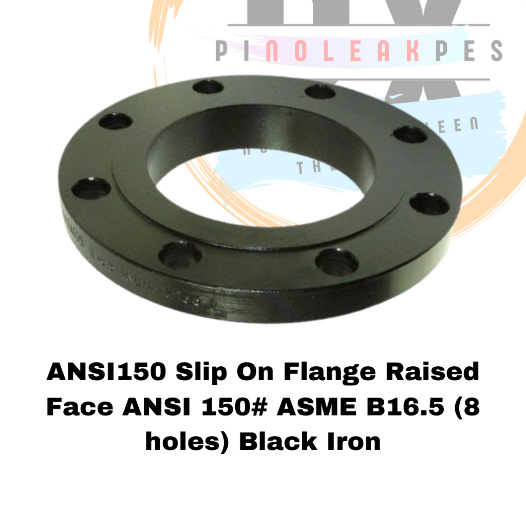 ANSI150 Slip On Flange Raised Face ANSI 150# ASME B16.5 (8 holes) Black ...