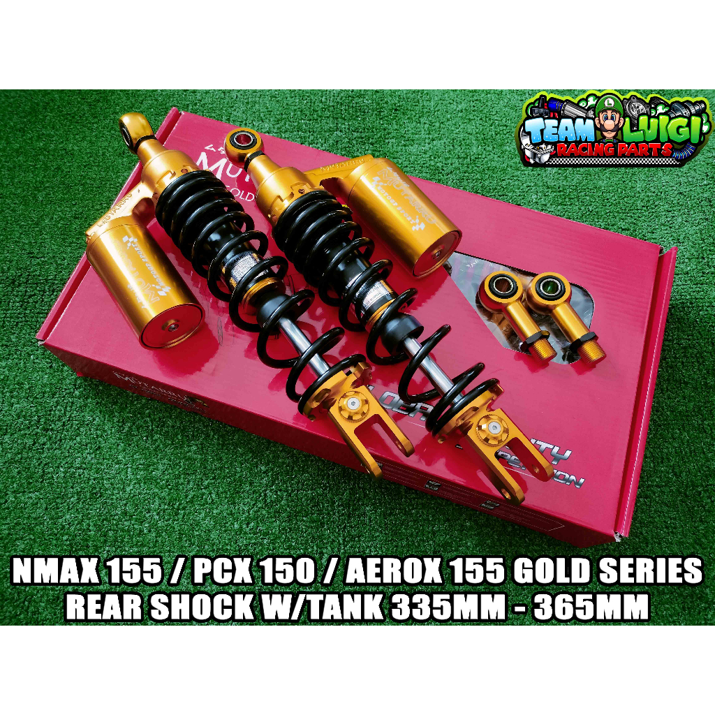 MUTARRU INVERTED REAR SHOCK 335MM-365MM GOLD SERIES FOR NMAX155 /AEROX ...