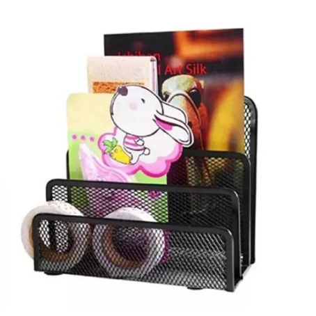 mini Office Letter Sorter Desktop Metal Mesh File Organizer with 4 ...