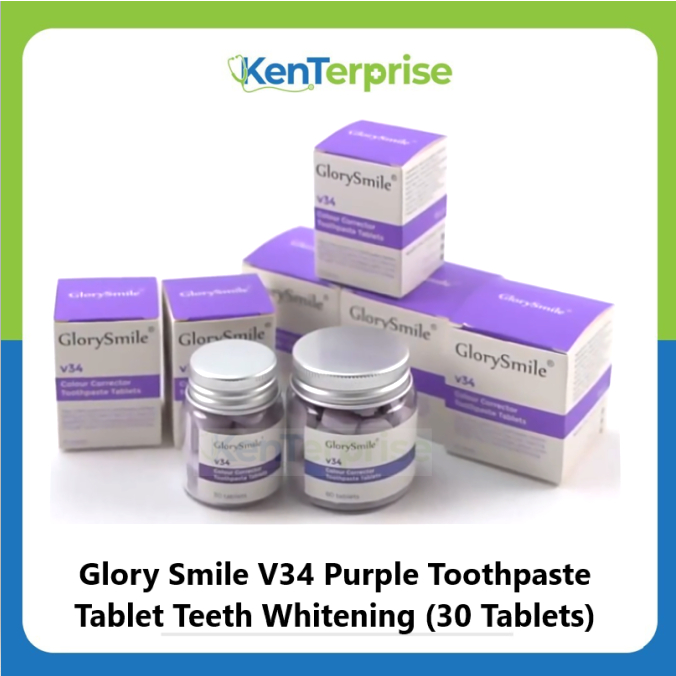 Glory Smile V34 Purple Toothpaste Tablet Teeth Whitening (30 Tablets ...