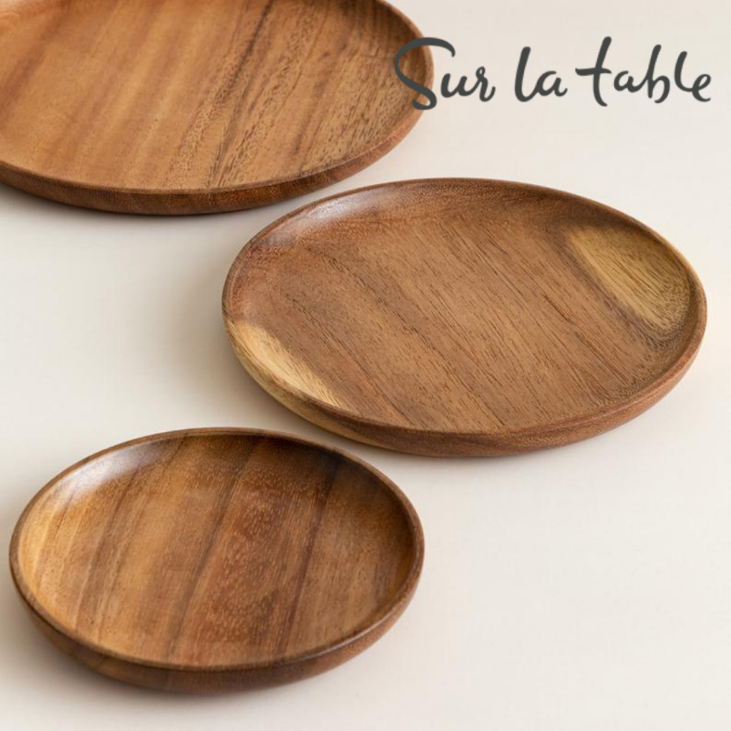 Acacia Wooden Round Plates / Acacia Plates/ Wooden Plates | Shopee ...
