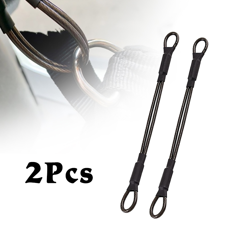 2pcs Flexible Steel Cable Security Wire Rope Double Loop Motorcycle ...