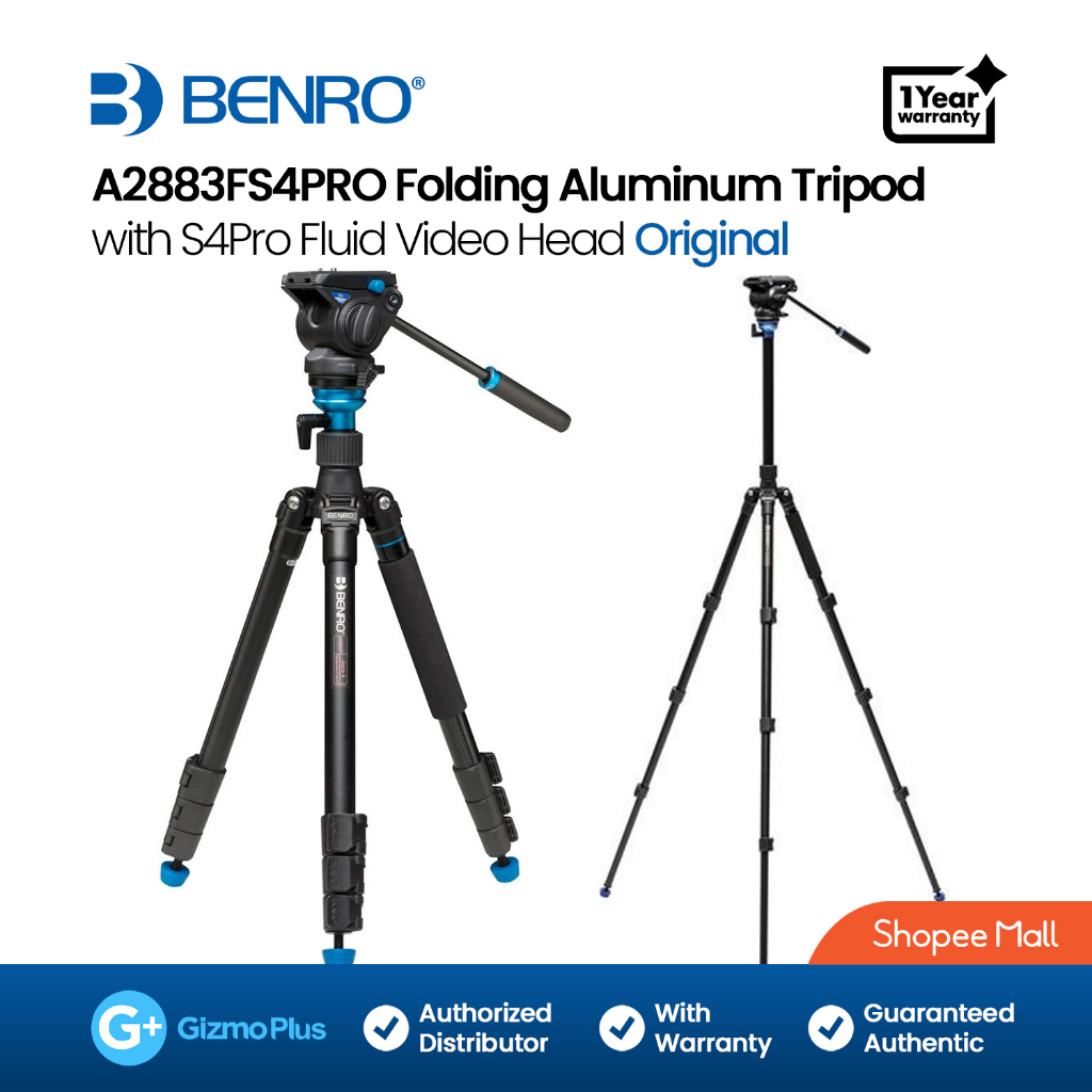 Benro A2883FS4PRO Reverse-Folding Aluminum Travel Tripod with S4Pro ...