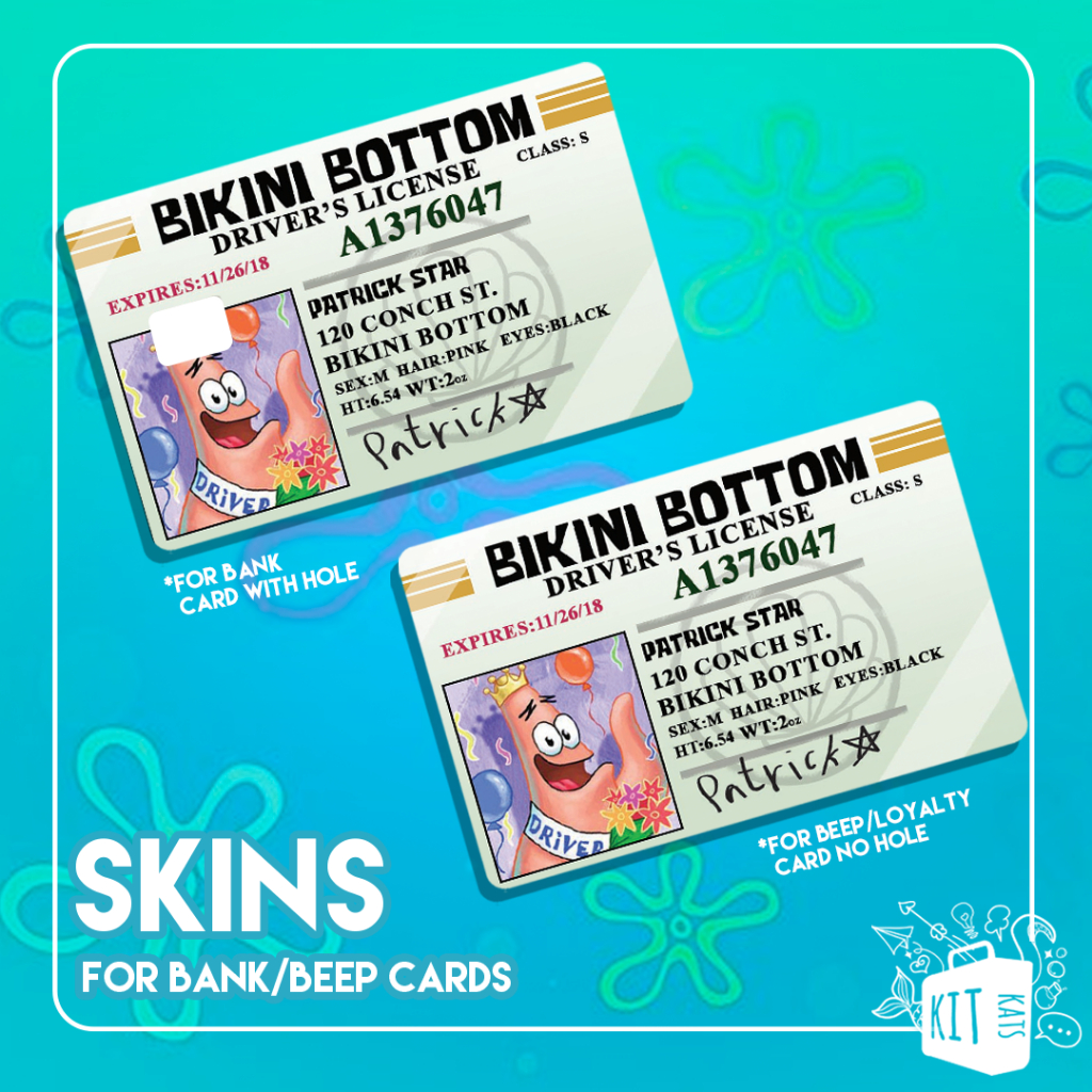 Bank card skins/stickers (Spongebob theme) Sold per 1 piece | Shopee ...