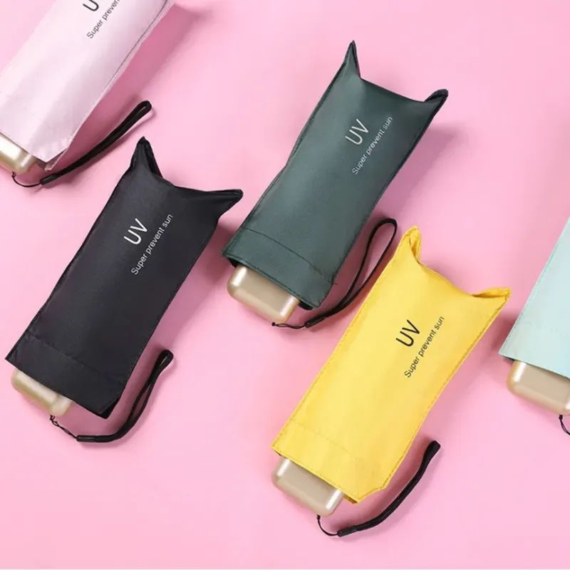 Micro Mini Manual Compact Umbrella Umbrella Pink with Multicolored ...