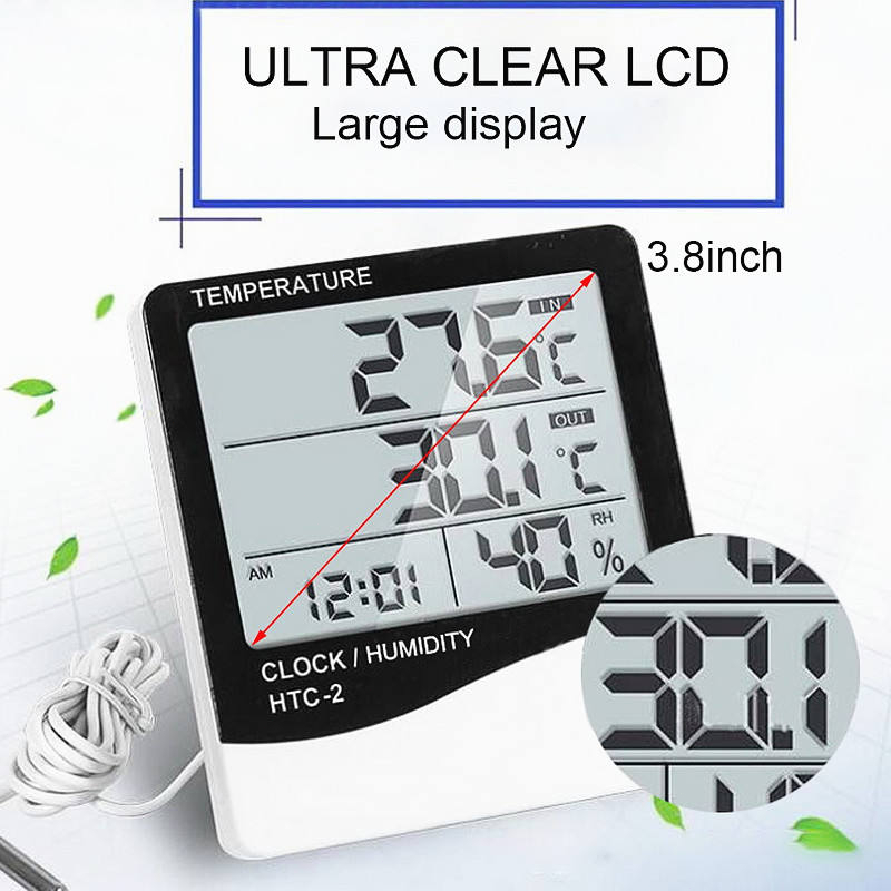 Indoor LCD Electronic Humidity Meter Digital Thermometer Hygrometer ...