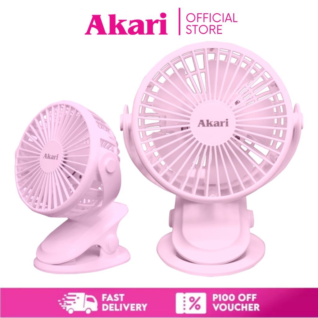 Akari 5" Rechargeable Clip Fan w/ LED (AJF-5025) | Shopee Philippines