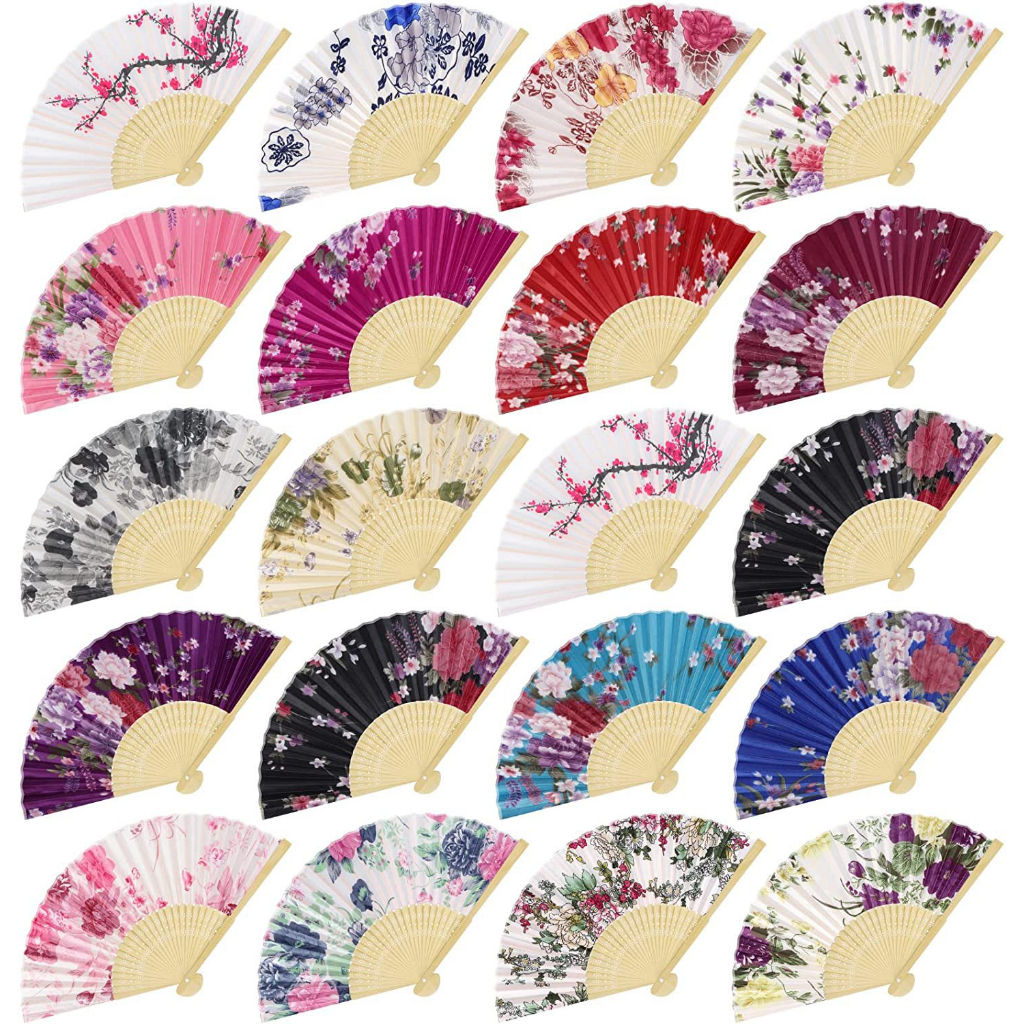 Folding Fan Prop Japanese Chinese United Nations Asian Costume Floral ...