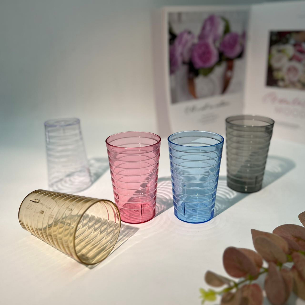 MC Mart】6Pcs/Set New Style Acrylic High Grade Plastic Drinking Cups ...