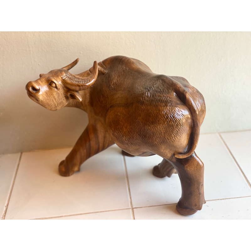 Wood Carving | Carabao wooden carving display | Shopee Philippines