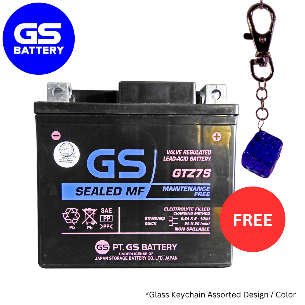 GS Motorcycle Battery GTZ7S / GTZ6V for RAIDER 150, CLICK V1, V2, ADV ...