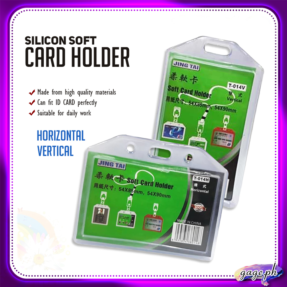 (200PCS) JING TAI Soft ID Card Holder Transparent T-014 (Vertical and ...