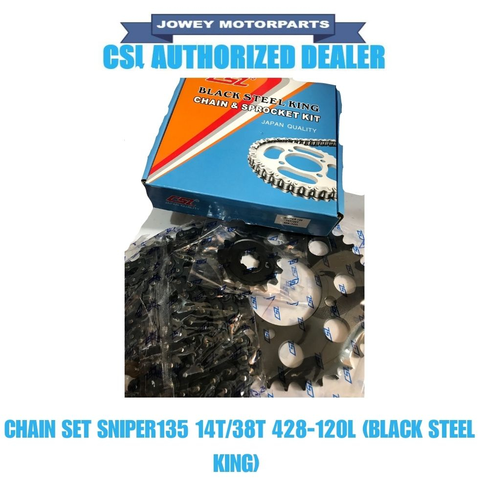 CSL CHAIN SET SNIPER135/VEGA FORCE CLASSIC 14T/38T 428-120L (BLACK ...