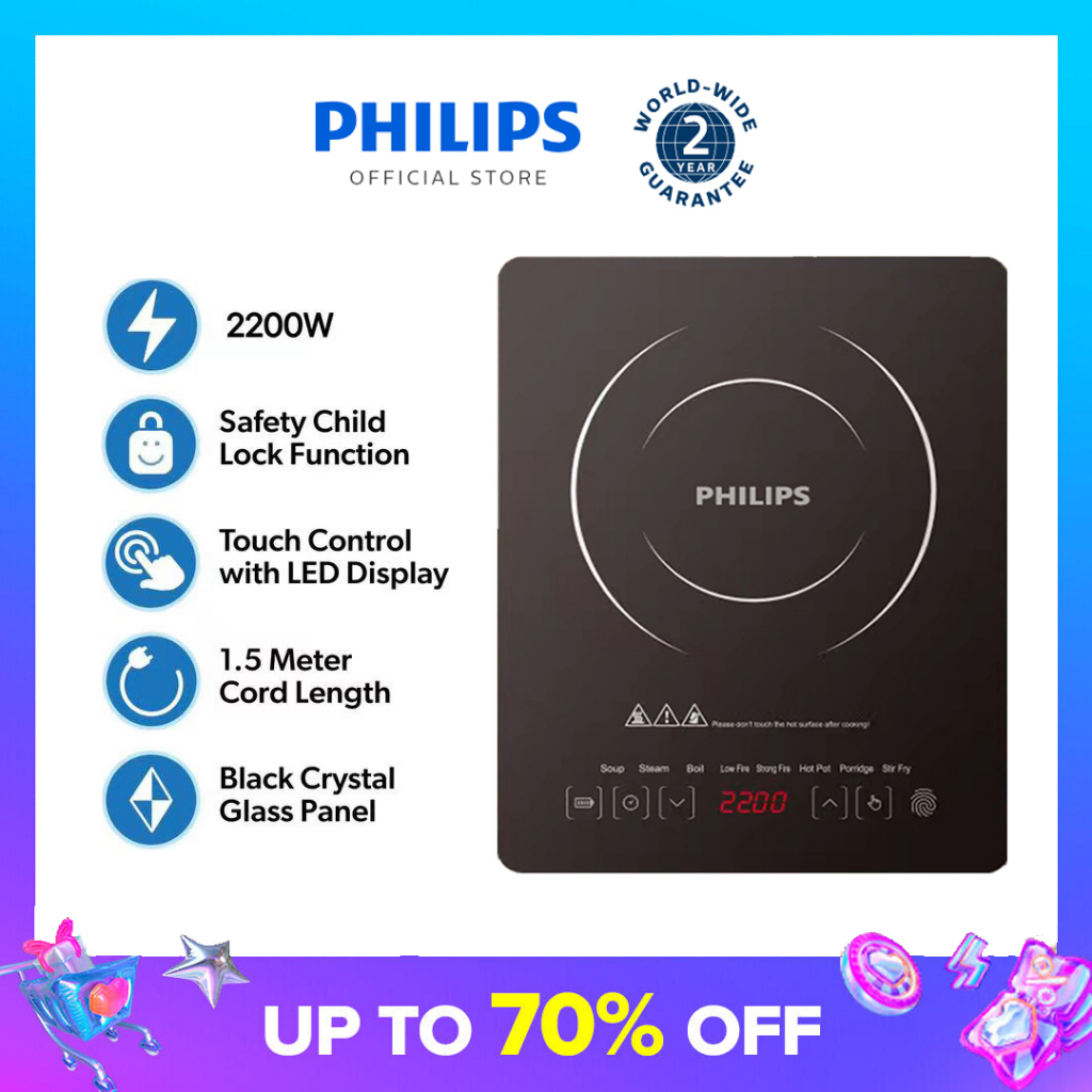 Philips Induction Cooker (2200W) ETD29KC Black Induction Cooker ...