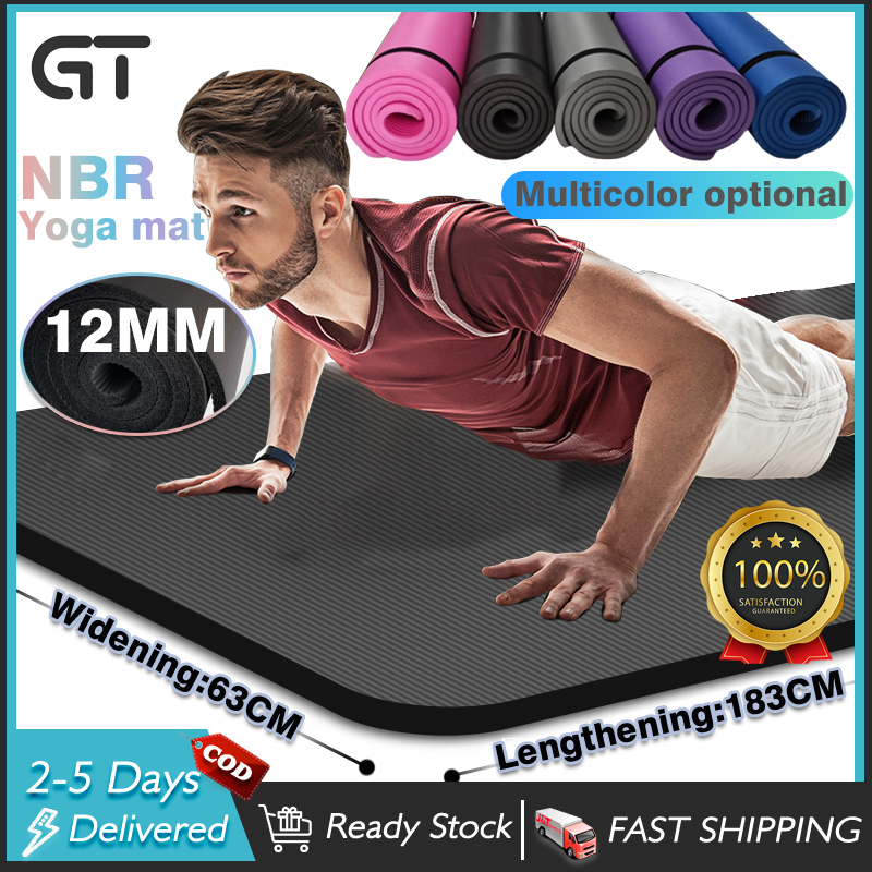 GT 12MM NBR Extra Thick Yoga Mat Exercise Mat Workout Mat Yoga Matt For ...