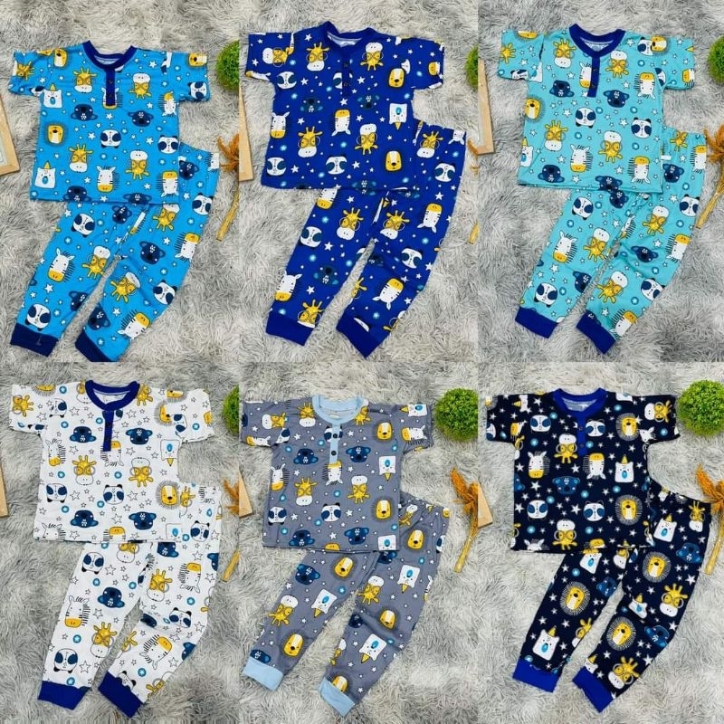RK19 Button Pajama Kids boy and girl Assorted Prints | Shopee Philippines