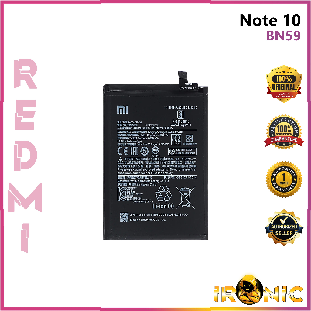 Redmi Note 10 Battery Model BN56 Original Equipment Manufacturer ...