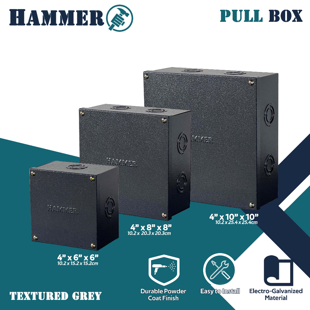 HAMMER NEMA1 ELECTRICAL Metal Pull box with Knockouts 22 Gauge ...