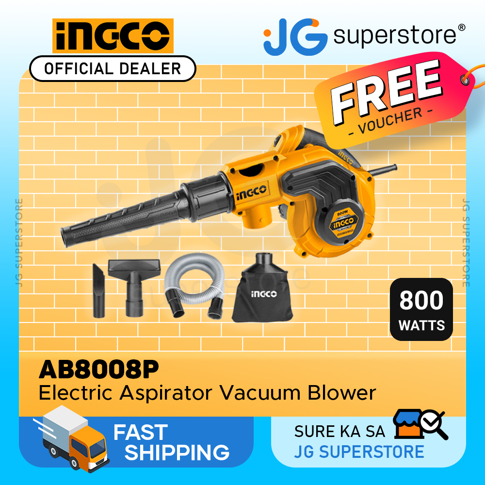 INGCO 800W Electric Aspirator Vacuum Blower 240V w/ Variable Speed Knob ...