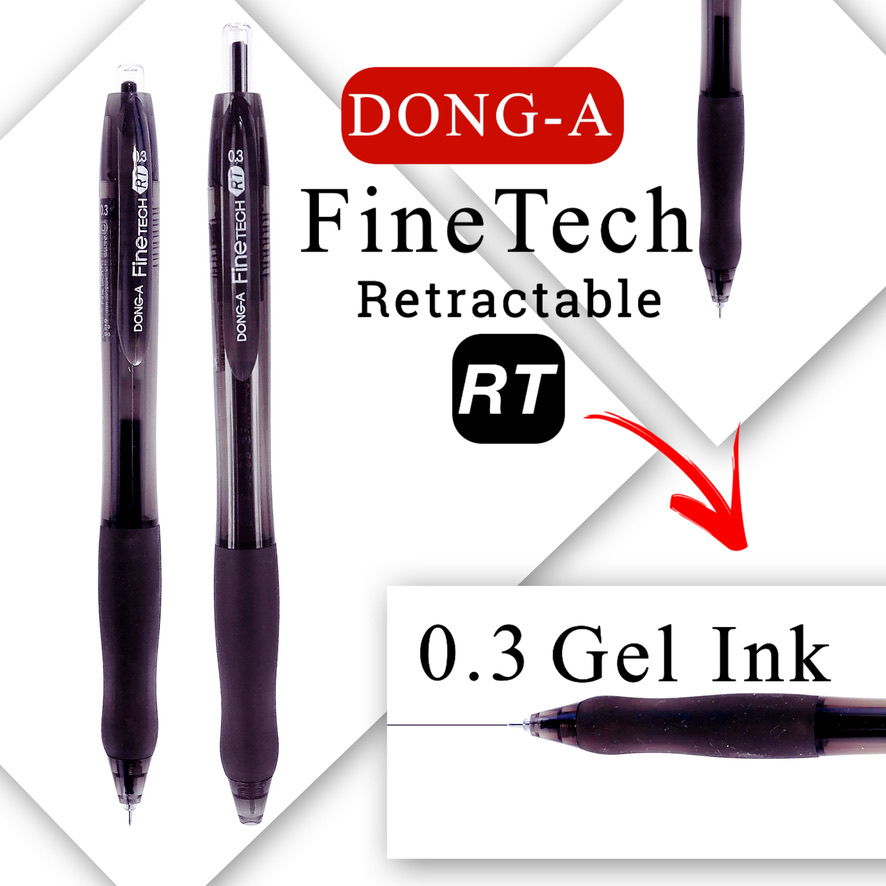 Dong-A RT 0.3 retractable fine tech gel pen 12 pieces | Shopee Philippines