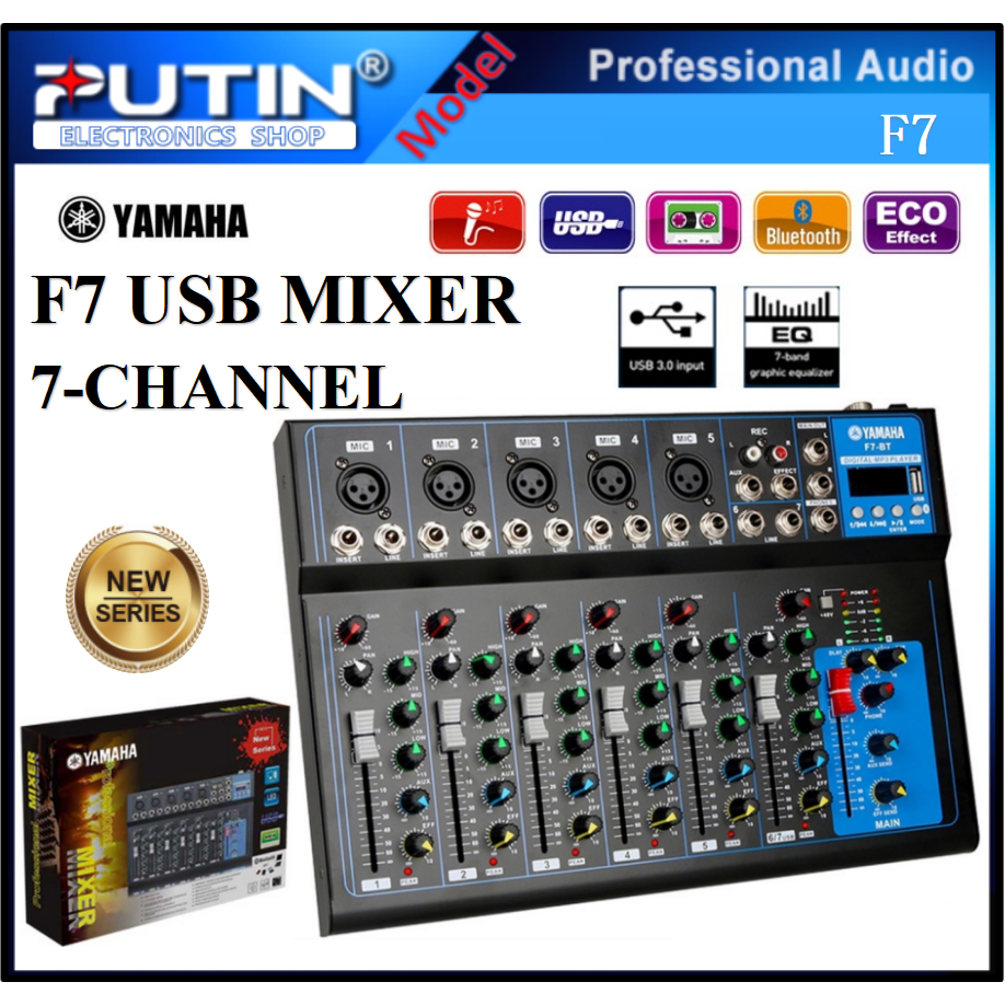The Mixer Yamaha audio mixer 7 channel with bluetooth usb for dj play ...