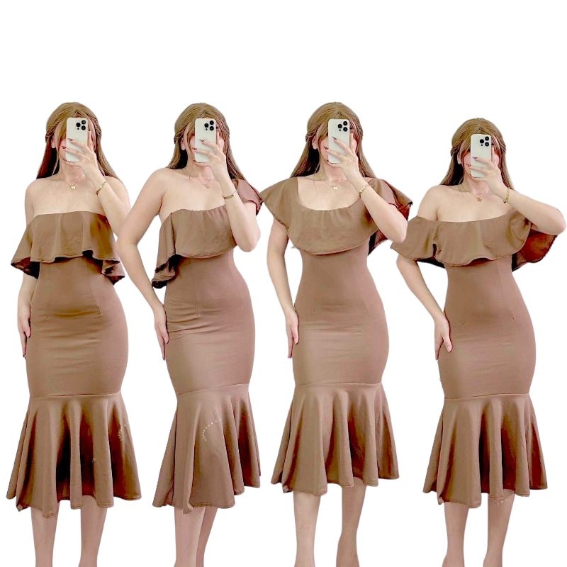 Missy 4 Way Ruffle Mermaid Dress | Shopee Philippines