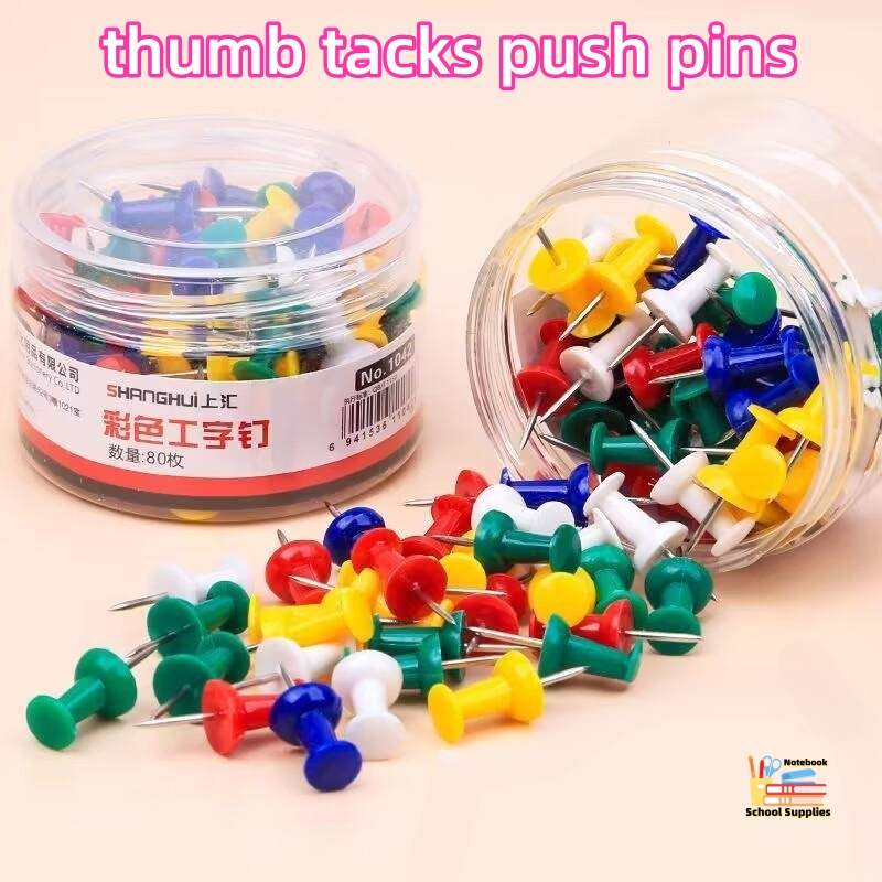 push pin 35pcs 100pcs reusable plastic thumb tacks I-Shape box colorful ...
