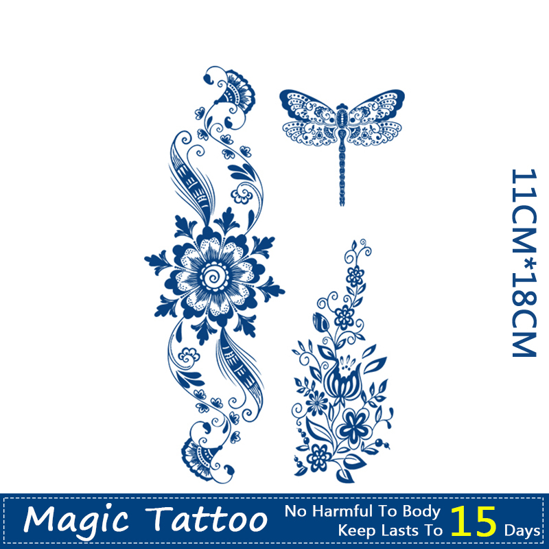 【WOOW】Magic Tattoo Sticker Dragonfly Waterproof Fake Tattoo Sticker ...