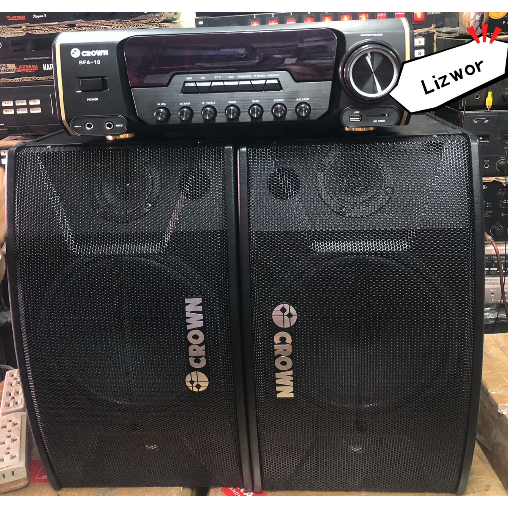 Crown BFA-10/BFA-116 10" Baffles Speaker w/ Amplifier & Platinum DM ...