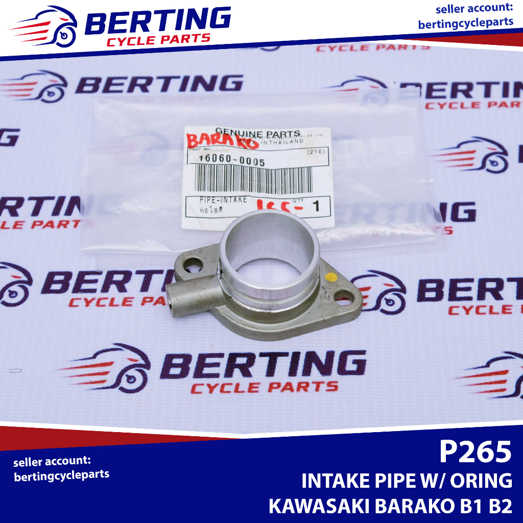 INTAKE PIPE WITH ORING Kawasaki Barako B1 B2 Genuine 16060-0005 ...