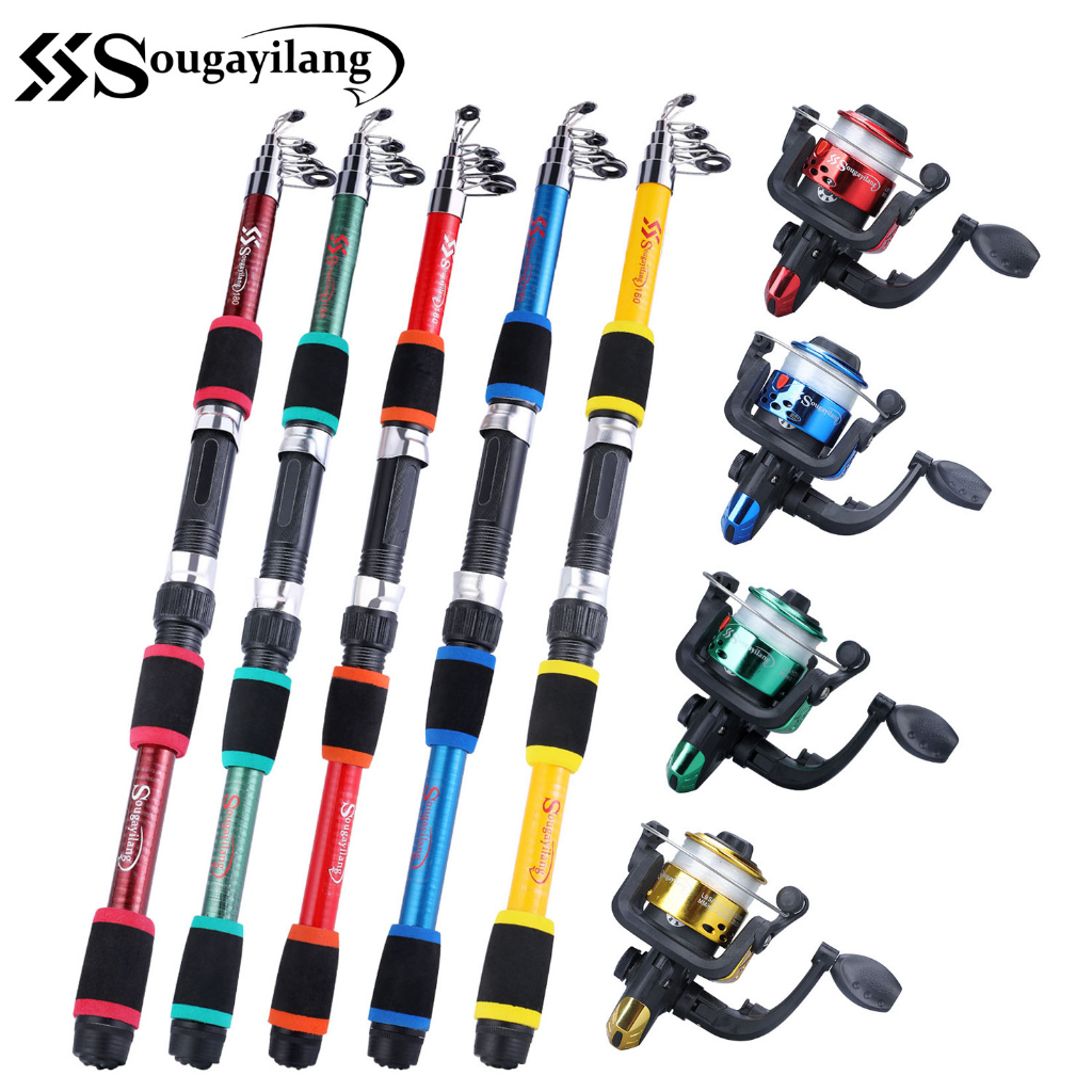 Sougayilang 1.8M Spinning Fishing Rod And 5.5:1 3BB 5 Colors Reel ...