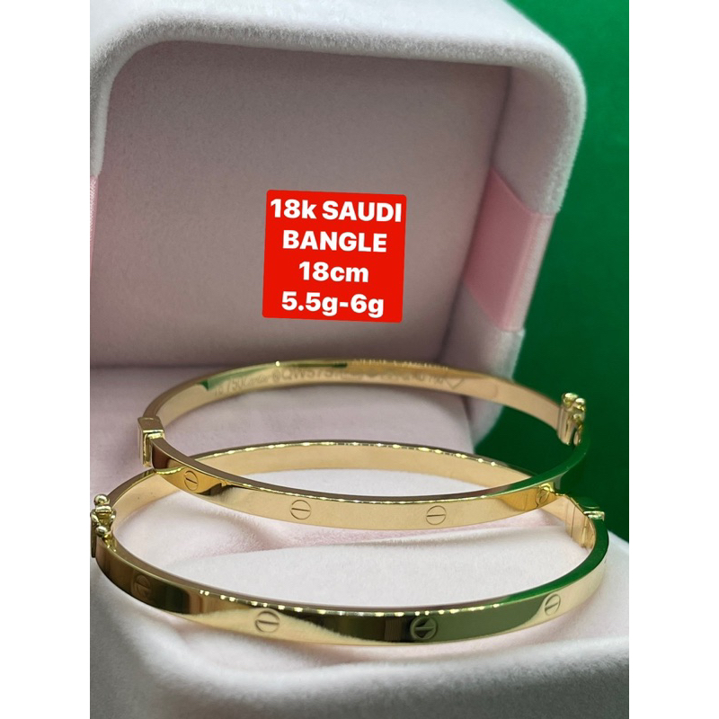 18k SAUDI GOLD CLIP TYPE BANGLE 4mm | Shopee Philippines