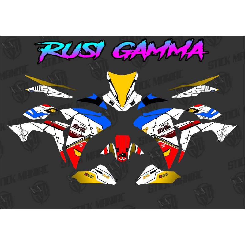 Rusi Gamma 200 decals sticker, Laminated | Shopee Philippines