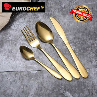 Eurochef Luxurious PVD Gold sold per piece Dinner spoon, Dinner fork ...