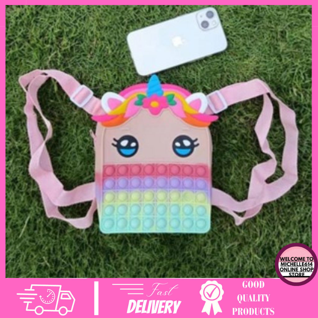 #2026 MINI POP IT BACKPACK POP IT BAG UNICORN BAG POP IT WALLET COINS ...