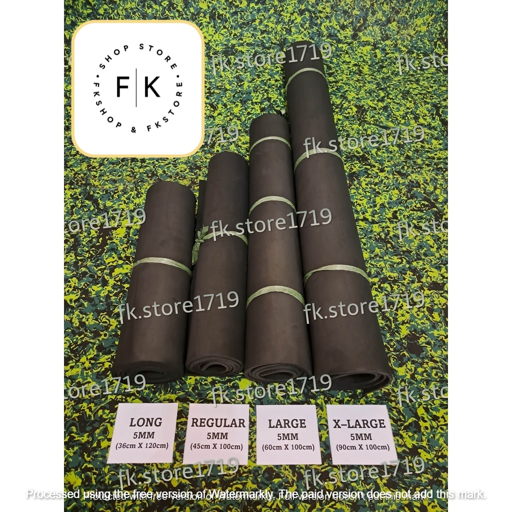 Black PLAIN Rubber Mat - 5MM (Rolled) Different Sizes but Same ...