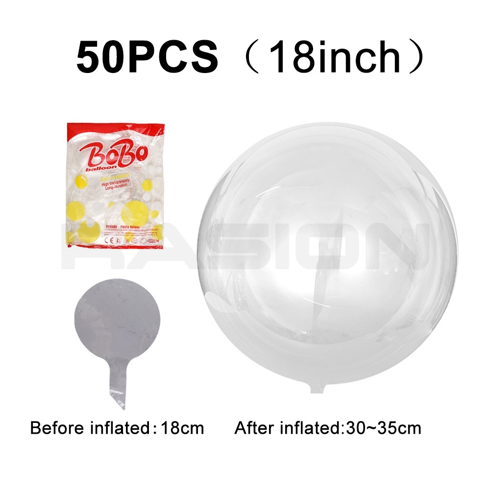 50 Pcs Bobo Balloon Set 18''20''24 Inch Clear Balloon Transparent ...